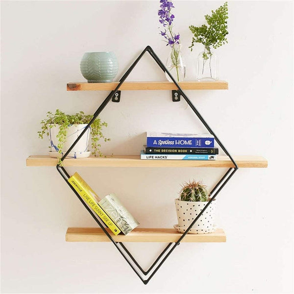 Anasay Bookcase Wall Decorations Design Shelf Modern Diamond Wall Shel
